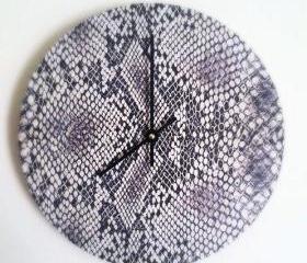 Snake Skin Print Wall Clock - 10" Diameter on Luulla